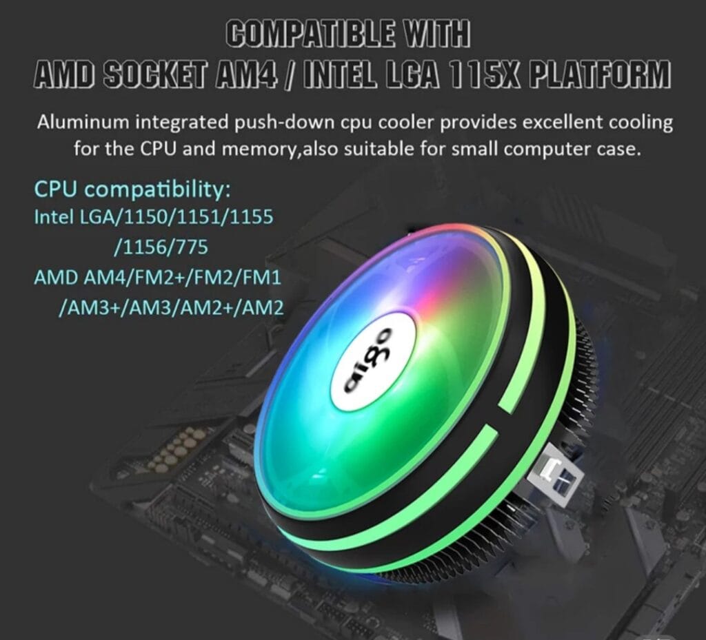 AIGO CPU COOLER Universal Beautiful Ans Stylish With RGB
