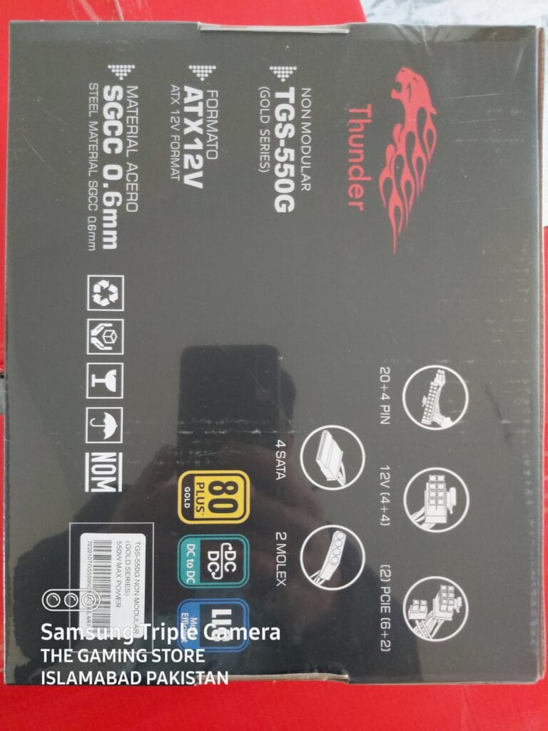 THUNDER 550W 80 PLUS GOLD BUDGET PSU FOR GAMERS